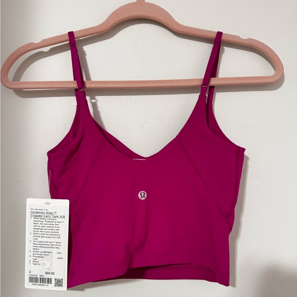 lululemon athletica | Tops | Lululemon New Align Cropped Cami Tank Pink ...